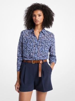 Pleated Crepe Shorts | Michael Kors