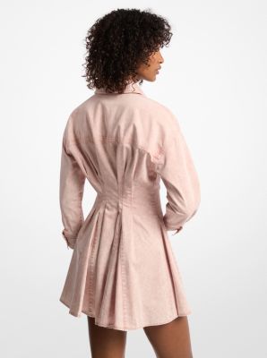 Michael Kors Garment Dyed Denim Shirtdress in Pink size L by MICHAEL Michael Kors