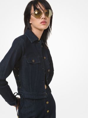 Lace-Up Denim Jacket | Michael Kors Canada