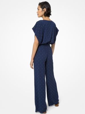 Grommeted Crepe Jumpsuit | Michael Kors Canada